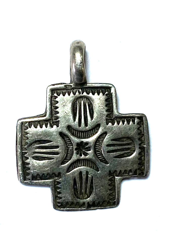 Sterling Silver Vintage Etched Cross Pendant 23mm x 18mm – Precious ...