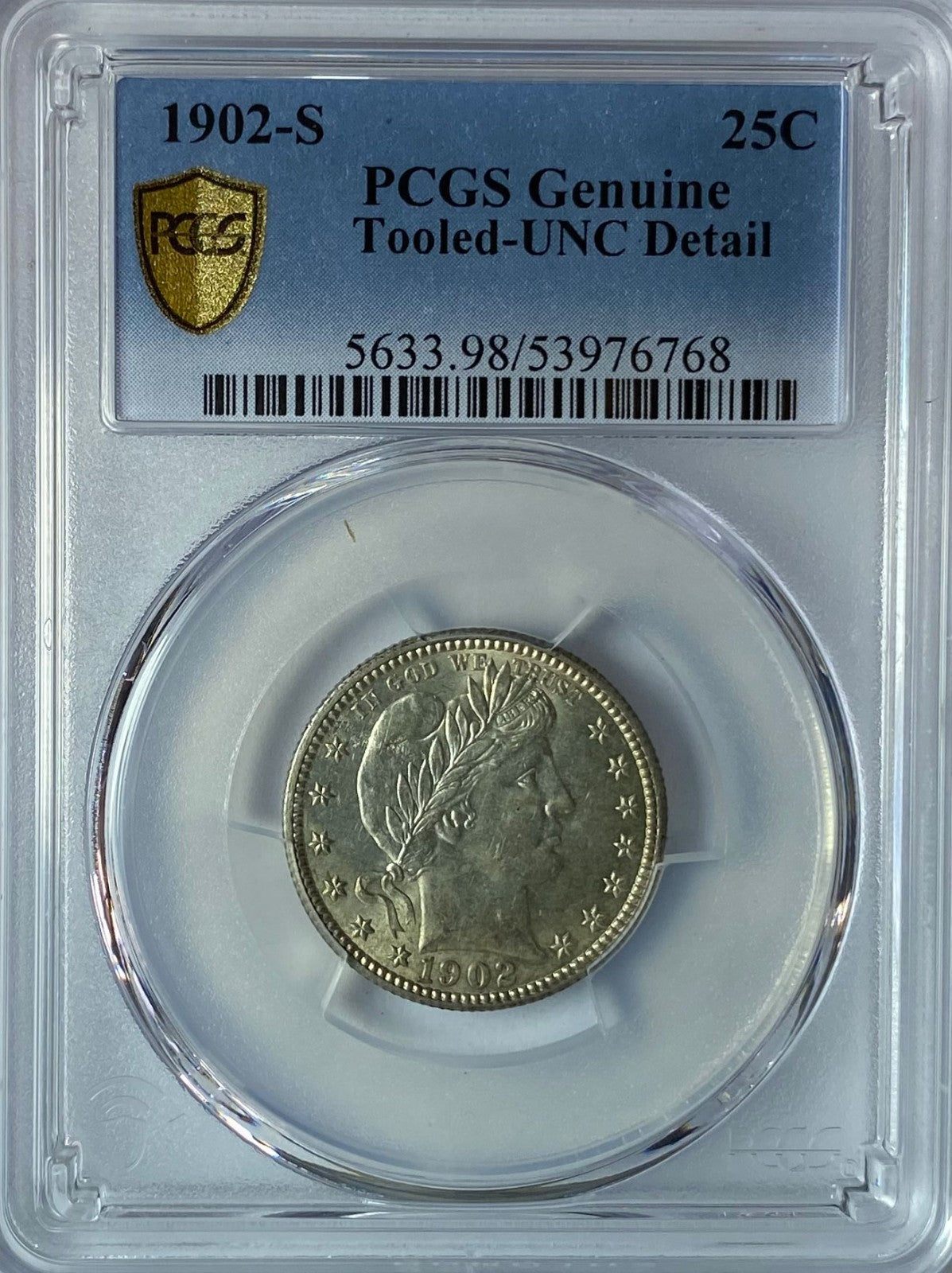 1902 S 25c Barber Silver Quarter Dollar Twenty Five Cents San Francisc ...