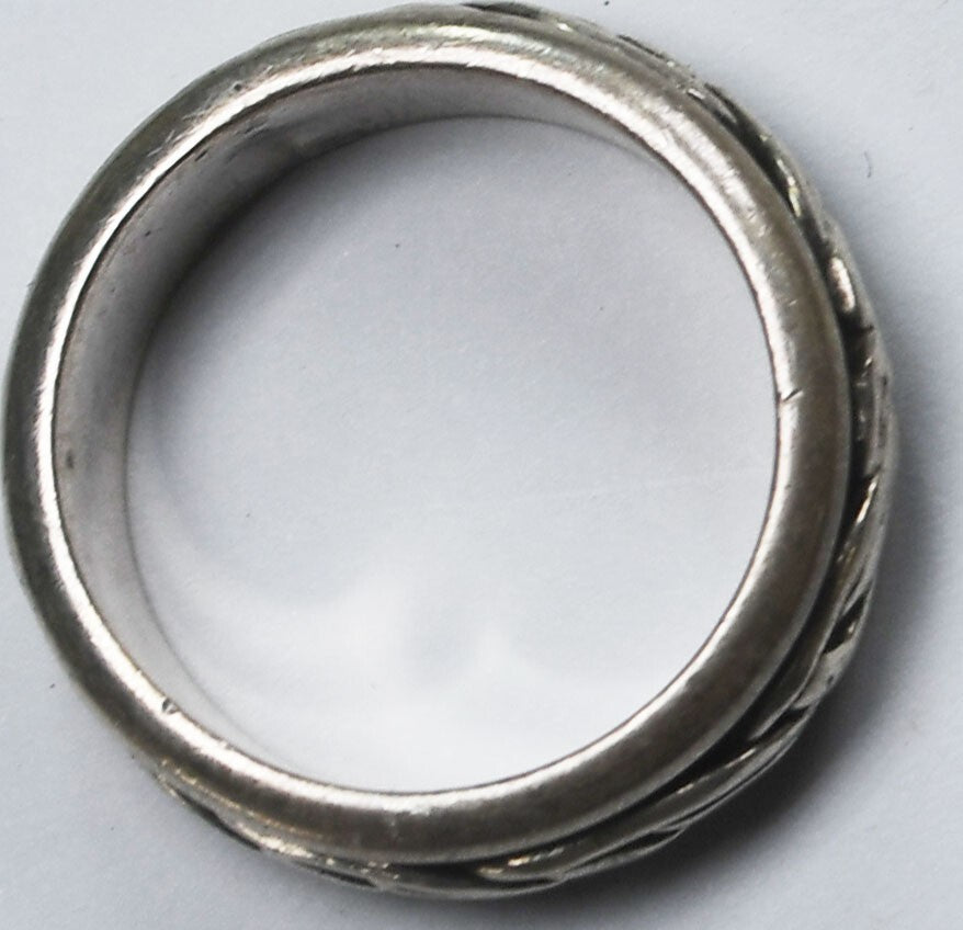 Sterling Silver Mexico Rope Spinner Band Ring 7mm Size 9-1/4 – Precious Metals & Gems