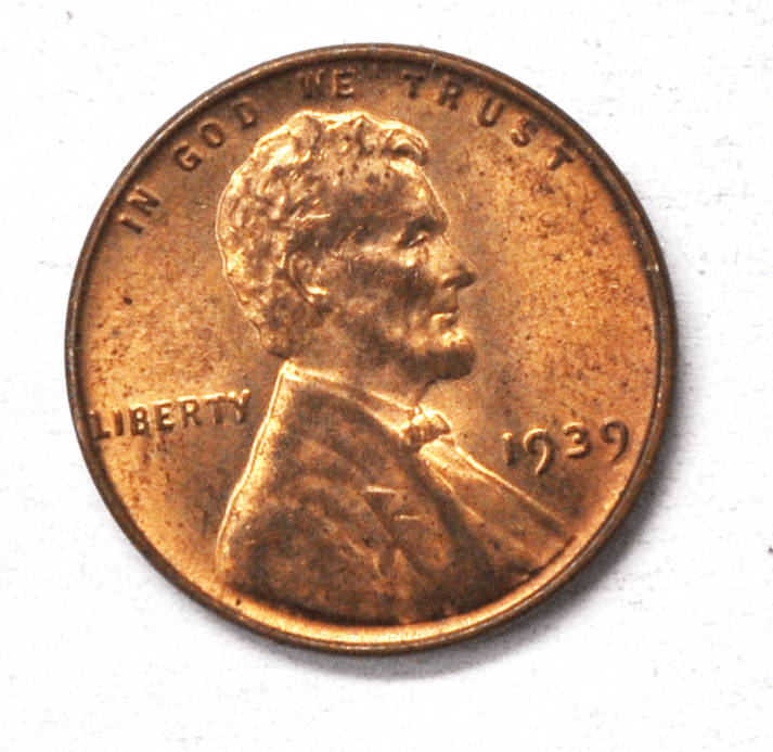 1939 1c Lincoln Wheat One Cent Uncirculated Penny Philadelphia ...
