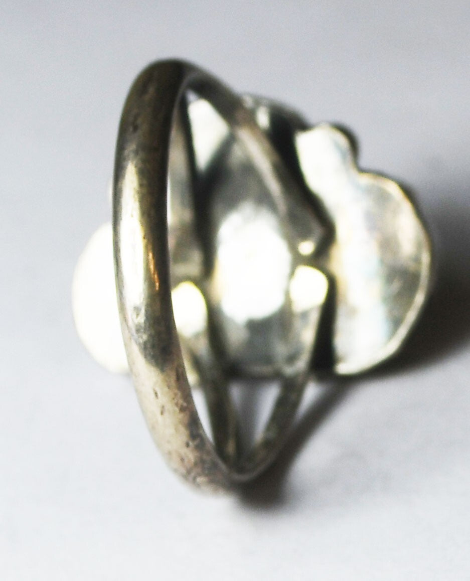 Sterling Silver Vintage Triple Pink MOP Floral Ring 19mm Size 8.5 ...