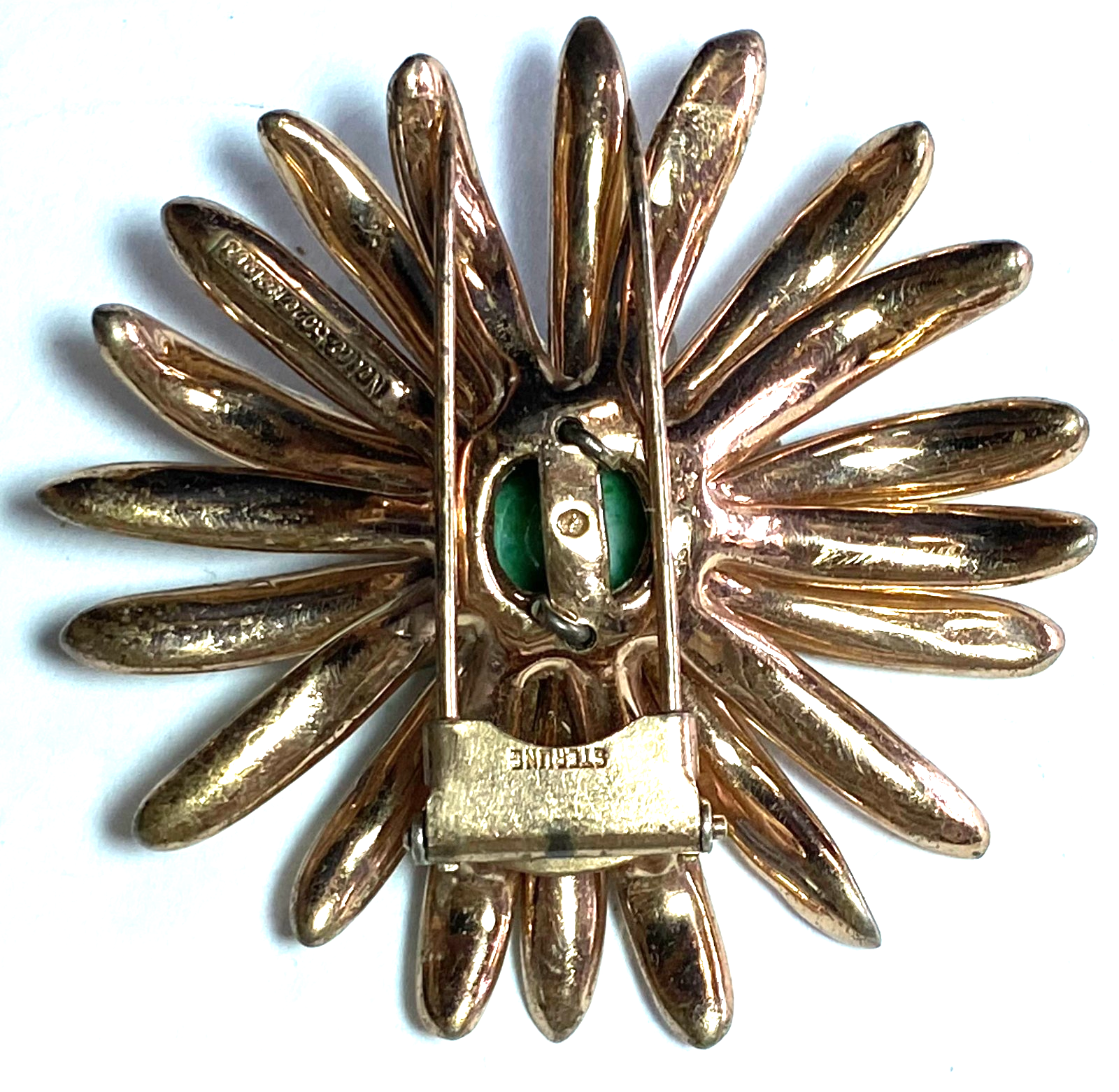 Sterling Rose Tone Nettie Rosenstein Scarf Fur Clip 58mm Rhinestone Fl ...