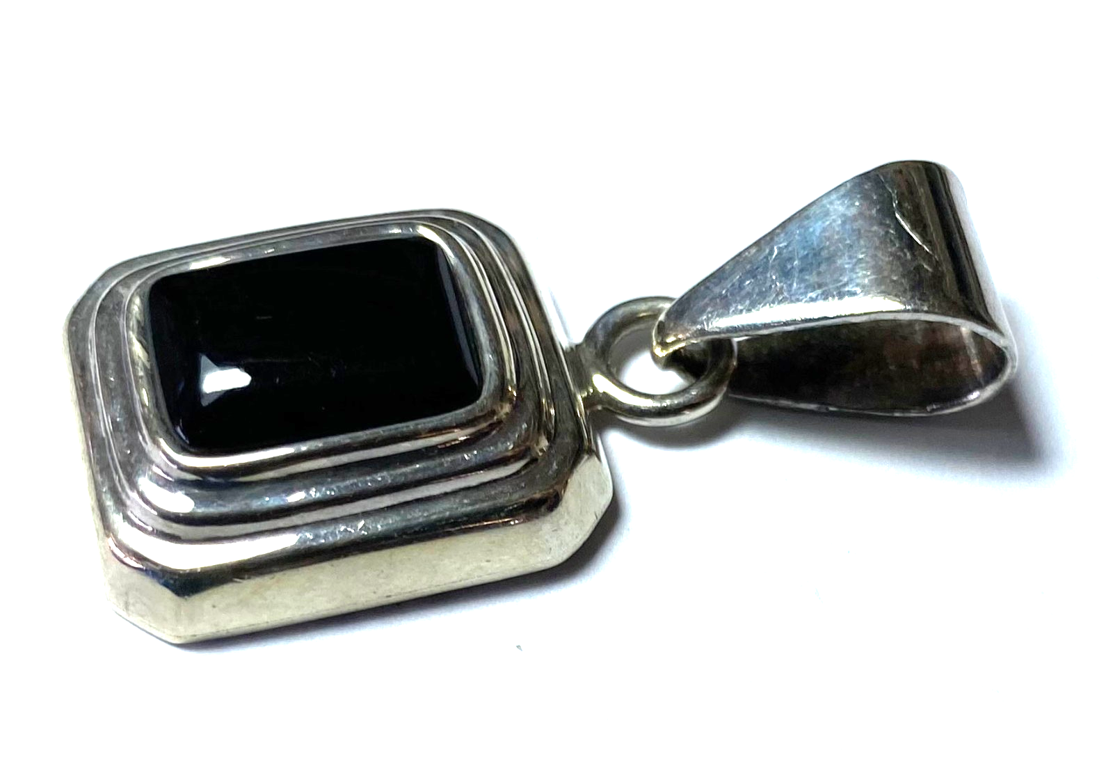 Sterling Silver Silpada Black Onyx Large Bale Stepped Pendant 45mm x 2 ...