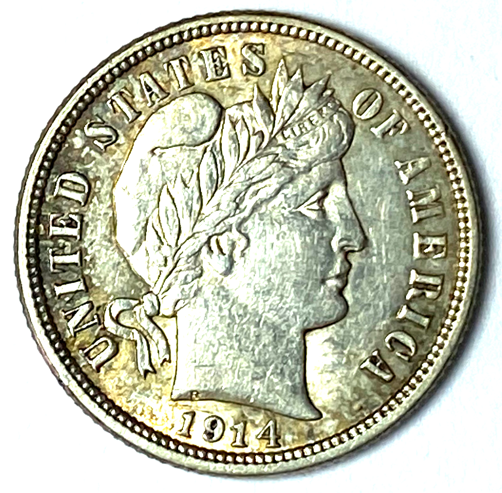 1914 D 10c Barber Silver Dime Rare Ten Cents Denver AU – Precious ...