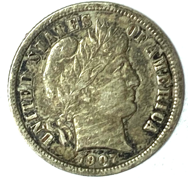 1907 S 10c Barber Silver Ten Cents Dime US San Francisco – Precious ...