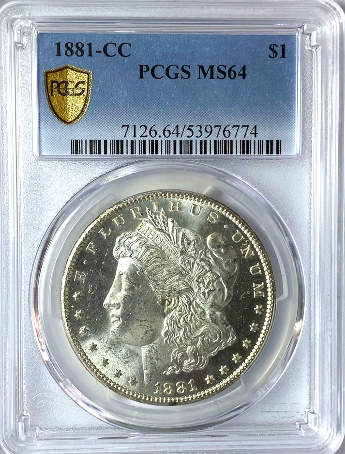 1881 CC $1 Morgan Silver One Dollar Carson City MS64 PCGS – Precious ...