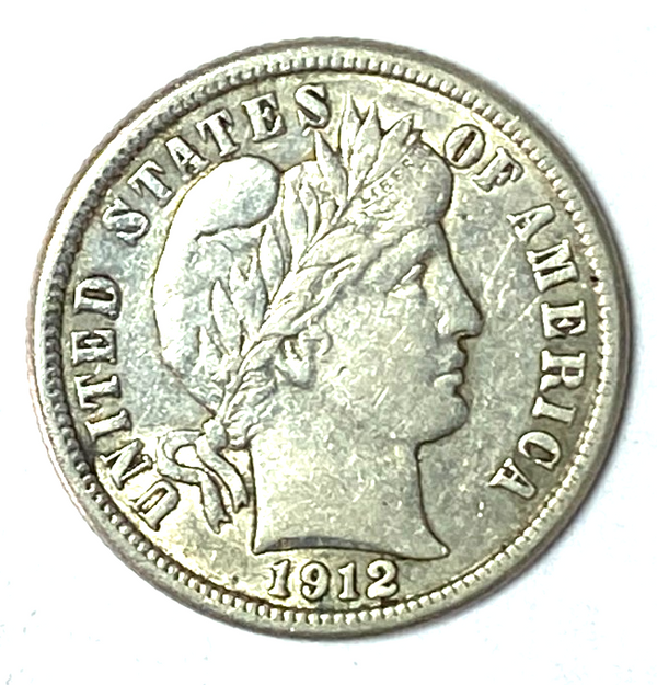 1912 10c Barber Silver Ten Cents Dime US Philadelphia – Precious Metals ...