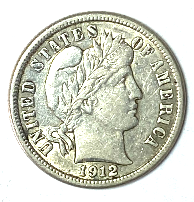 1912 10c Barber Silver Ten Cents Dime US Philadelphia – Precious Metals ...
