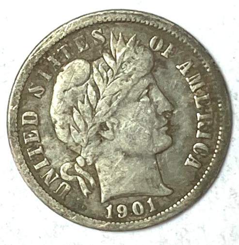 1901 O 10c Barber Silver Ten Cents Dime US New Orleans – Precious ...