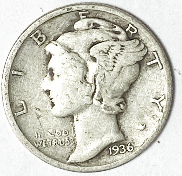 1936 10c Mercury Silver Dime Rare Ten Cents Philadelphia – Precious ...