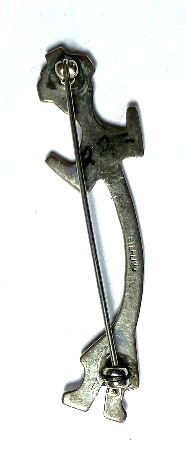 Sterling Silver Navajo Rainbow Man Kachina Yei Brooch Pin 57mm x 16mm ...