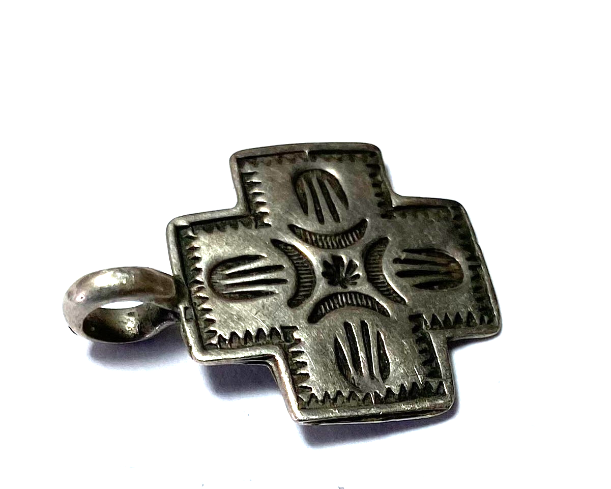 Sterling Silver Vintage Etched Cross Pendant 23mm x 18mm – Precious ...