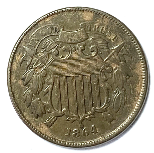 1864 2c Shield Two Cent Piece US Coin – Precious Metals & Gems