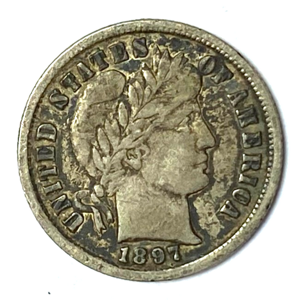 1897 10c Barber Silver Ten Cents Dime US Philadelphia – Precious Metals ...