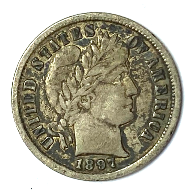 1897 10c Barber Silver Ten Cents Dime US Philadelphia – Precious Metals ...