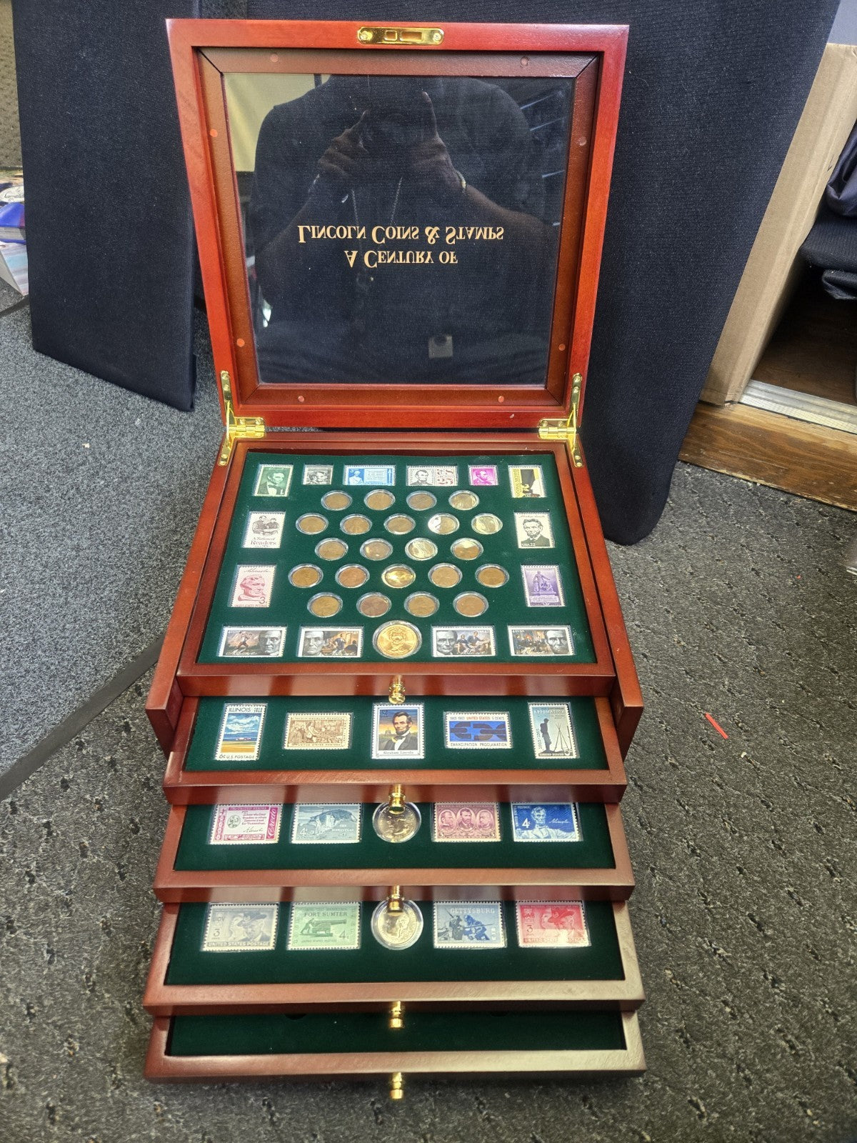 PCS A Century Of Lincoln Coins & Stamps Boxed Set Postal Commemorative ...