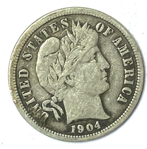 1904 10c Barber Silver Ten Cents Dime US Philadelphia – Precious Metals ...