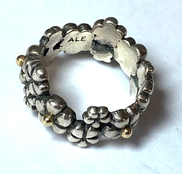 Sterling Pandora 14k Flower Daisy Eternity Band Ring 9mm Size 6 ...