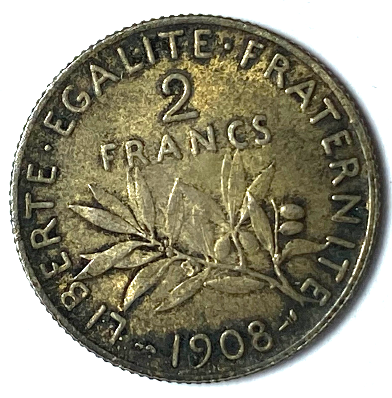 1908 France 2 Two Francs Silver Coin KM# 845.1 – Precious Metals & Gems