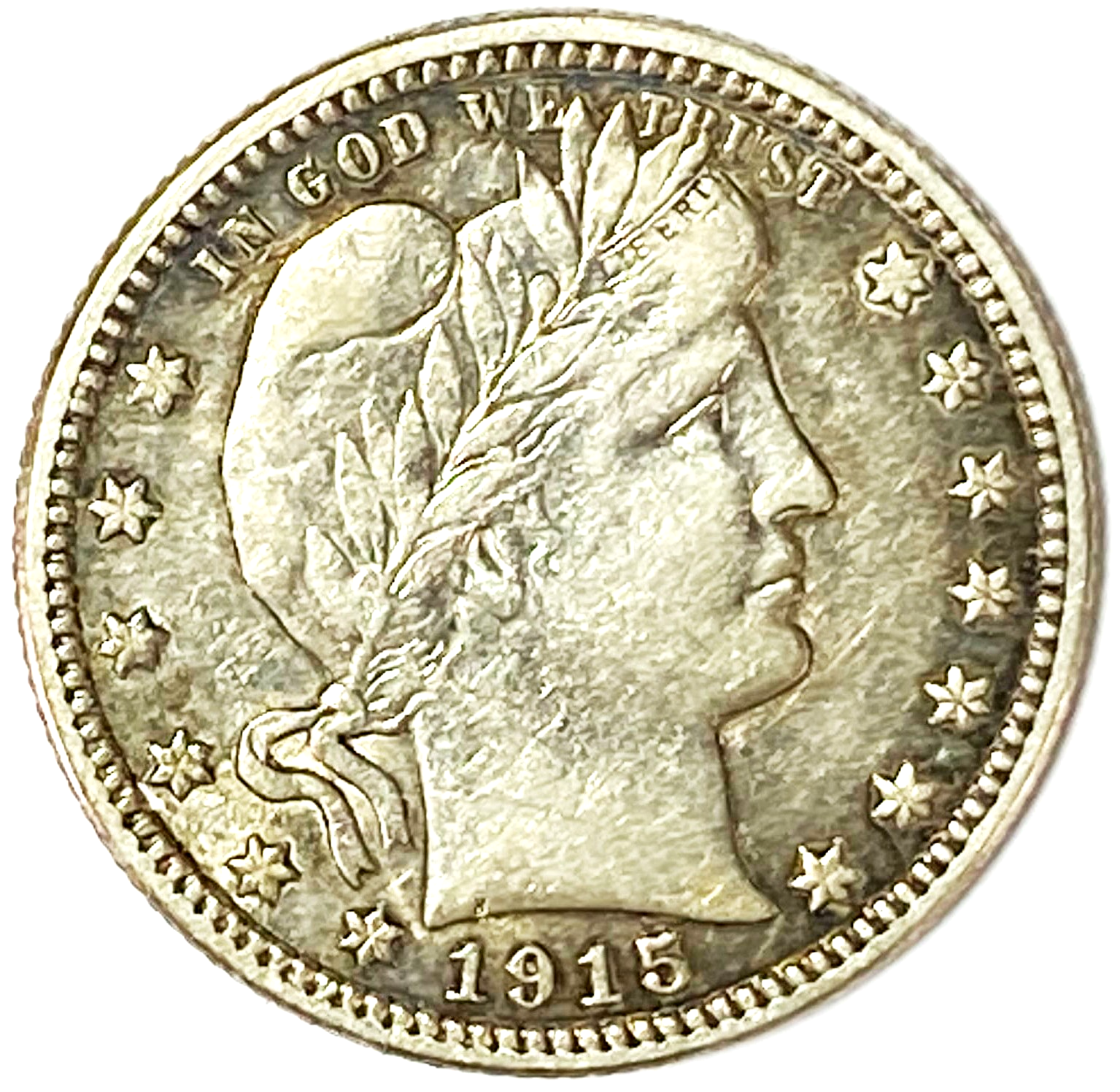 1915 D 25c Barber Silver Quarter Dollar Twenty Five Cents Denver ...