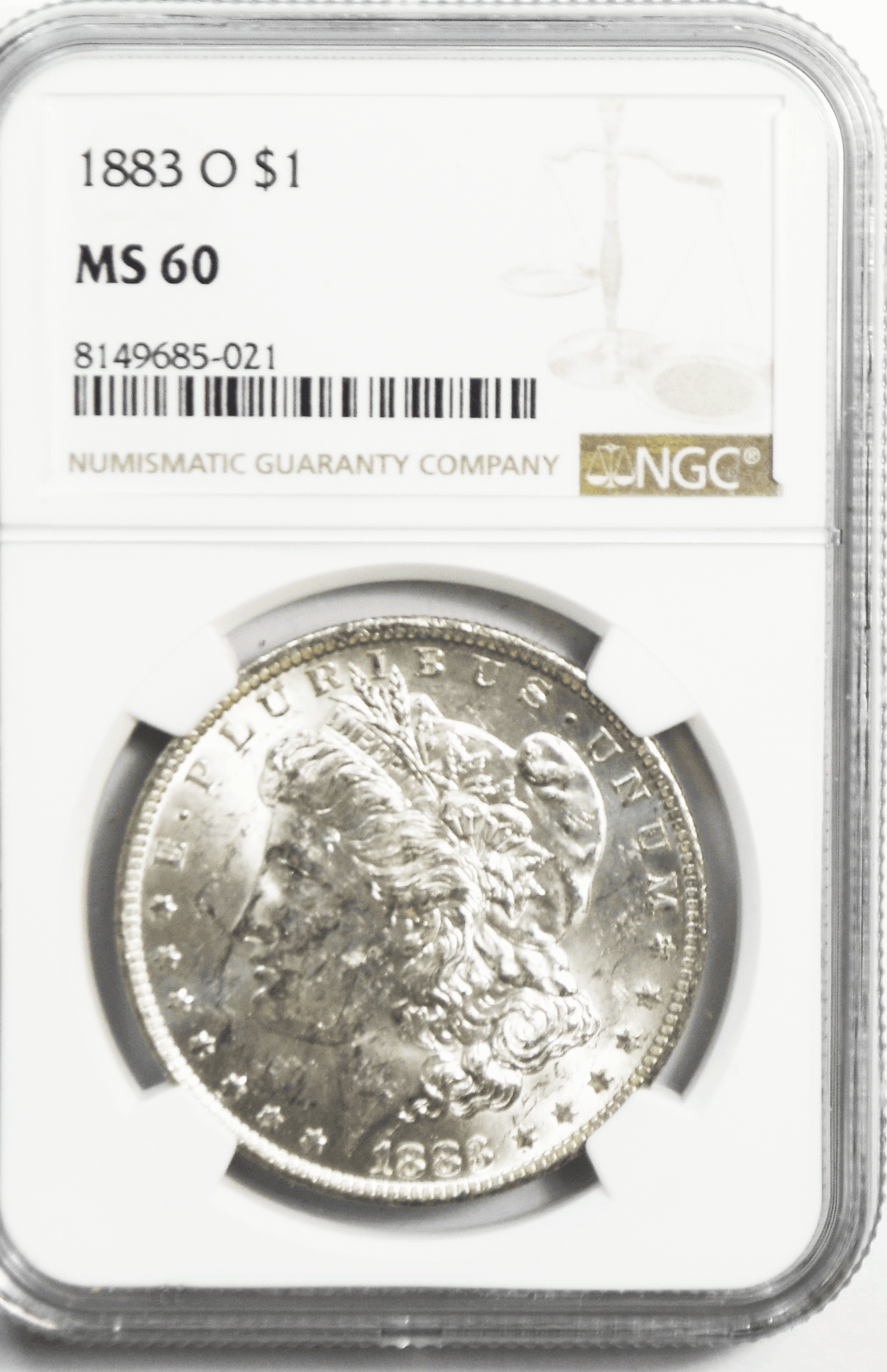 1883 O $1 Morgan Silver Dollar MS60 NGC Uncirculated New Orleans ...