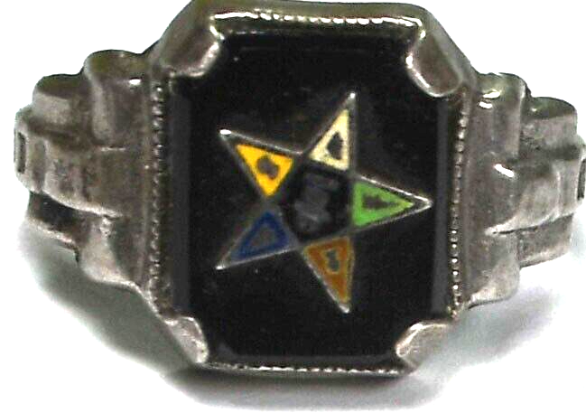 Sterling Silver Uncas Deco Order of the Eastern Star 11mm Ring Size 4 ...