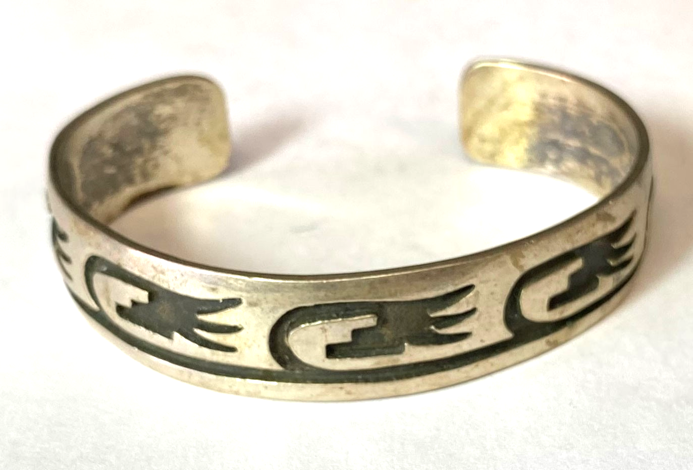 Sterling Silver J.N. Etched Cuff Bracelet 13mm 6.5" Wrist – Precious ...