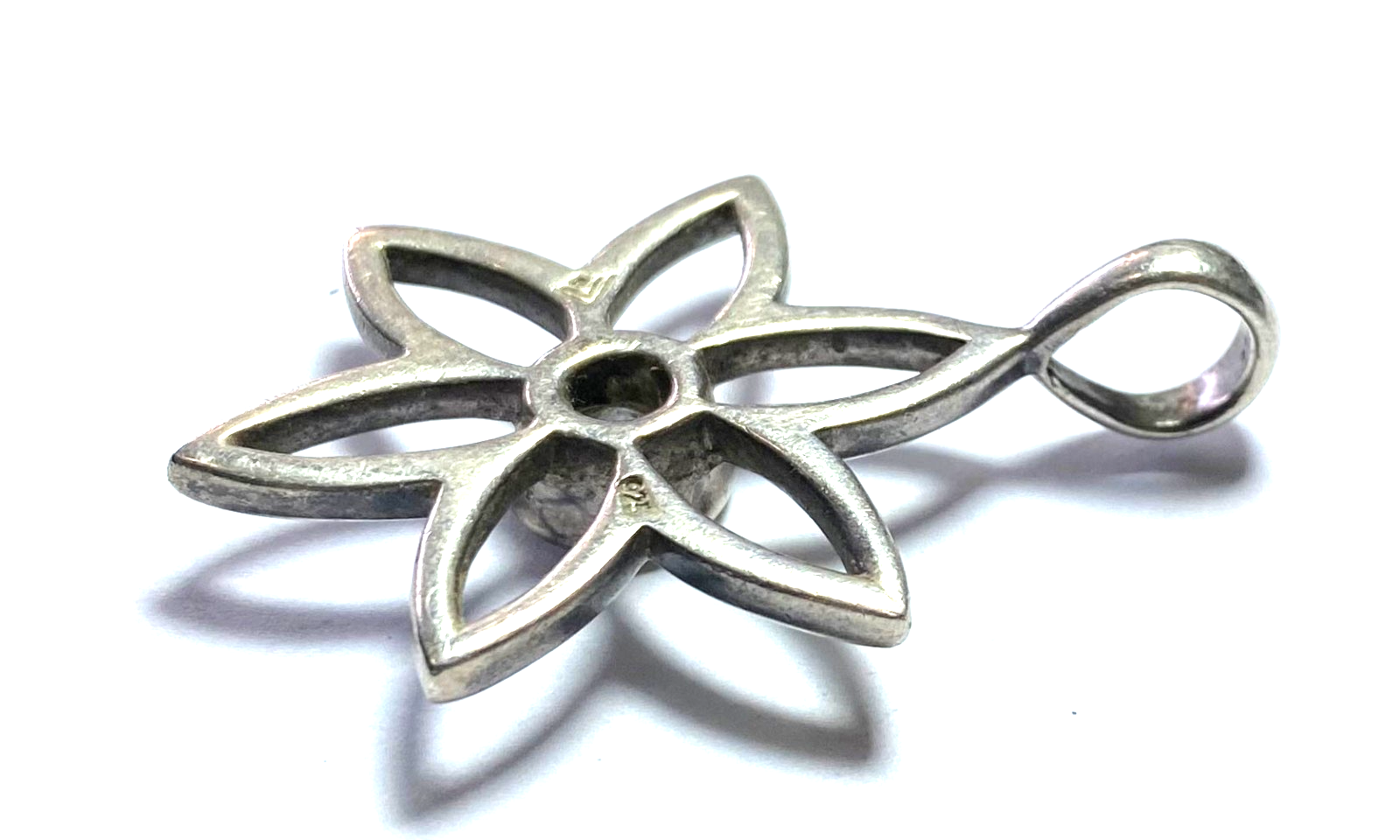 Sterling Silver Silpada S1195 CZ Flower Pinwheel Wire Pendant 47mm x 2 ...