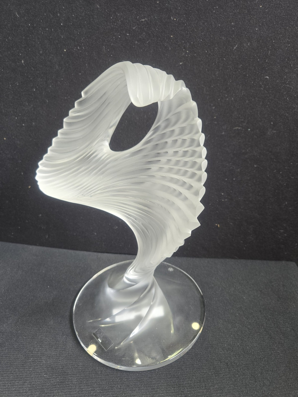 Lalique France Trofee Ice Skating HEAVY Crystal Sculpture Paris 13"x 1 ...