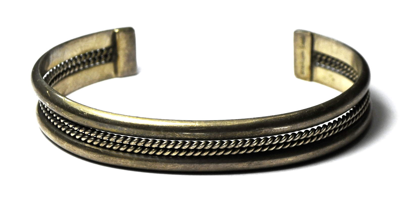 Sterling Silver 4 Part Tahe Signed Wire 10mm Cuff Bracelet 7" Wrist ...