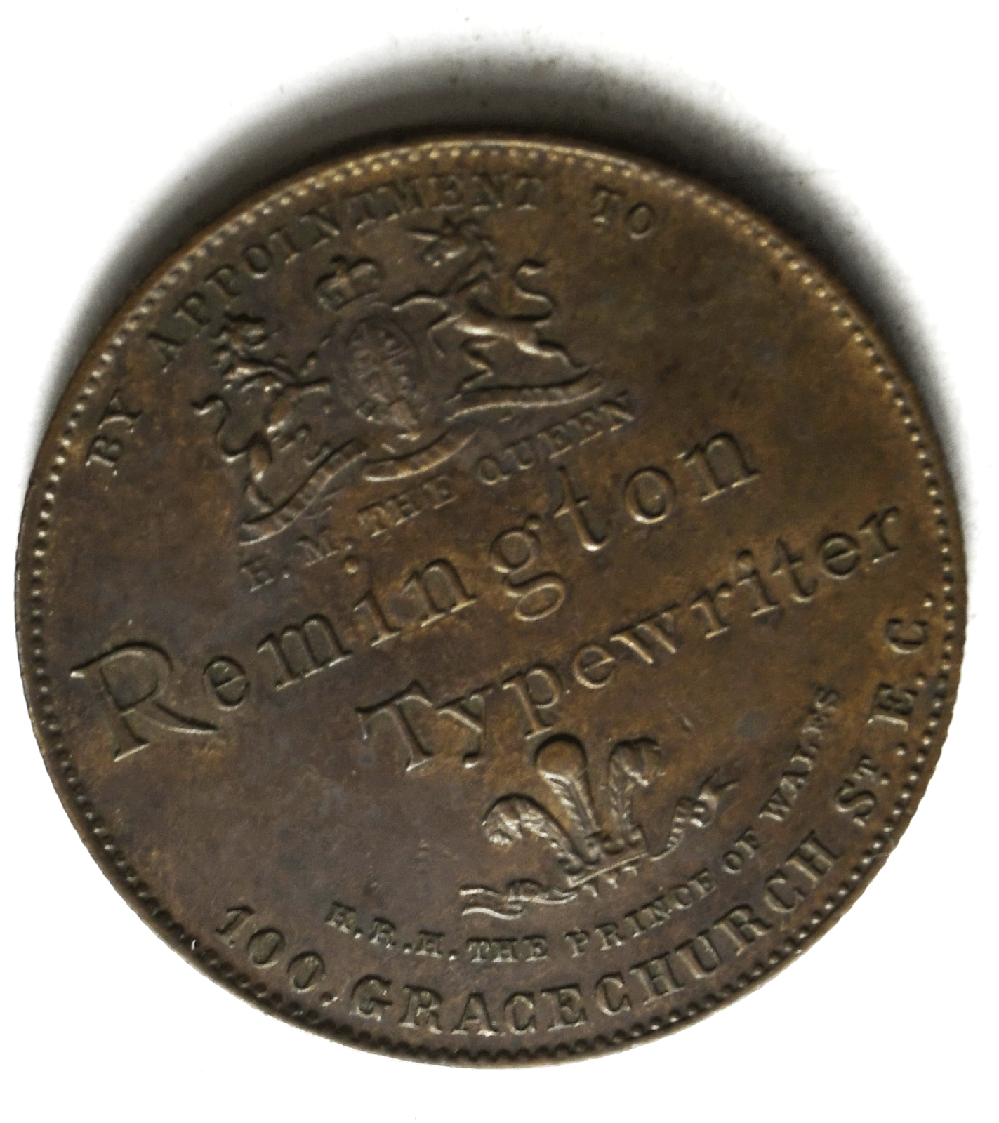 1896 Remington Typewriter 4 Generations of Royal Family Wales 32mm ...