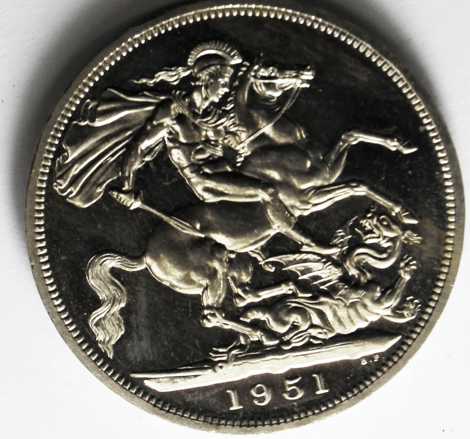 1951 Great Britain Five Shilling Proof Like Coin Crown KM# 880 ...
