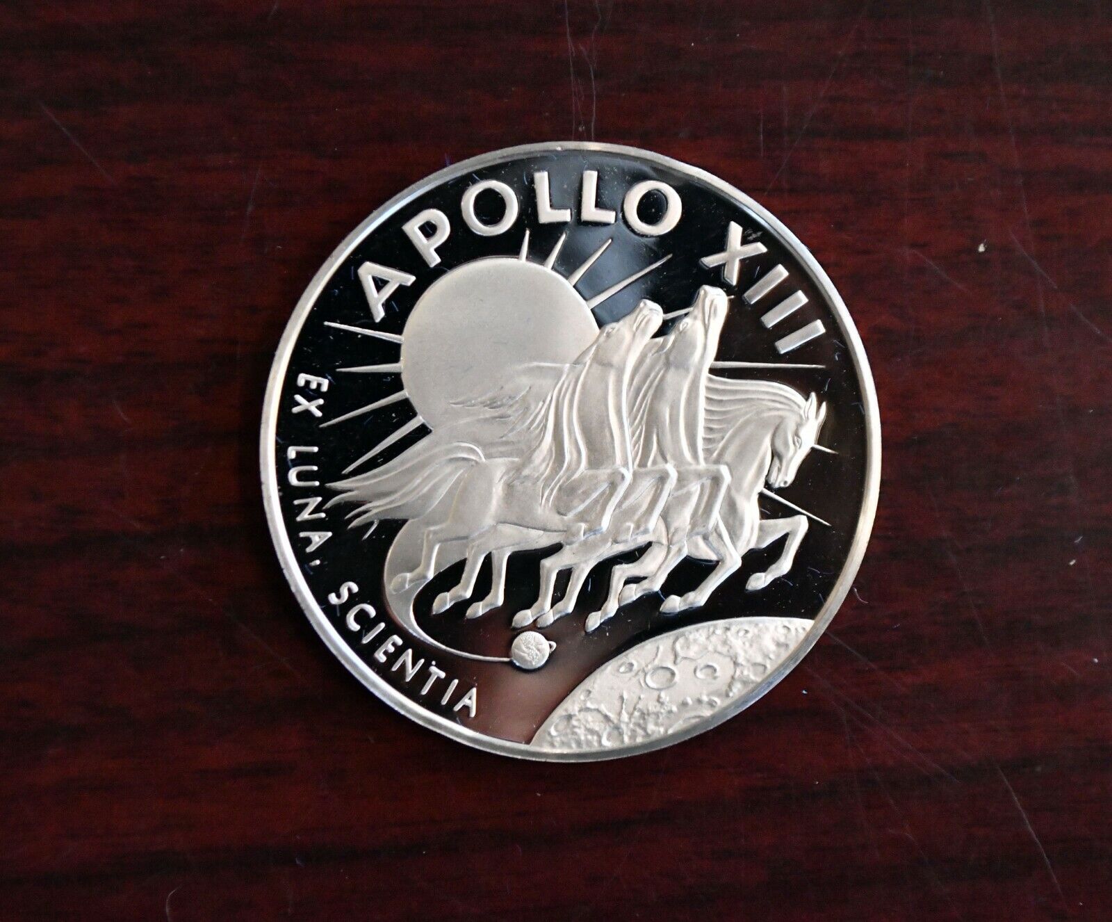 Apollo XIII Franklin Mint Sterling Silver Apr. 11th 1970 Space Flight ...