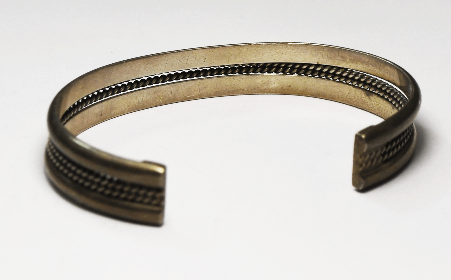 Sterling Silver 4 Part Tahe Signed Wire 10mm Cuff Bracelet 7" Wrist ...