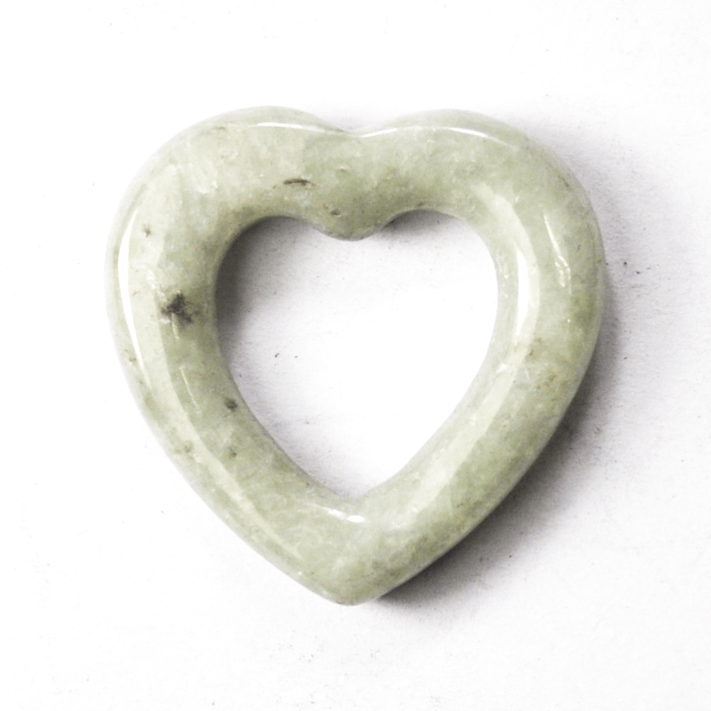 Green Heart Carved Spotted Jade Pendant Slider 26mm 6mm Thick ...